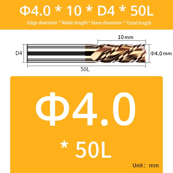 Augusttools HRC55 End Mill Keyseat Milling Cutter Alloy Coating Tungs ...